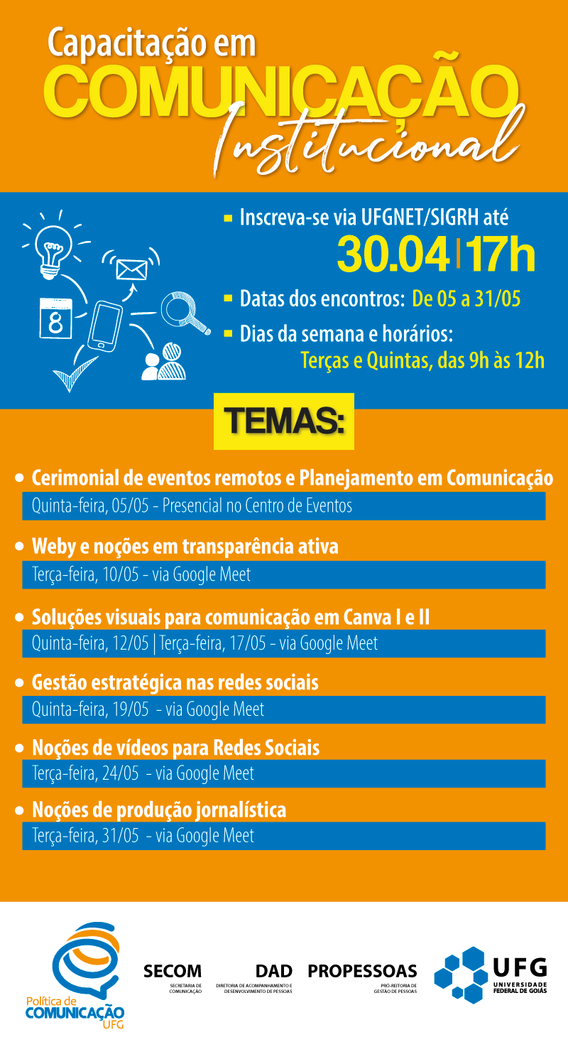 Inscrição para capacitação em Comunicação Institucional vai até 30/4 ...